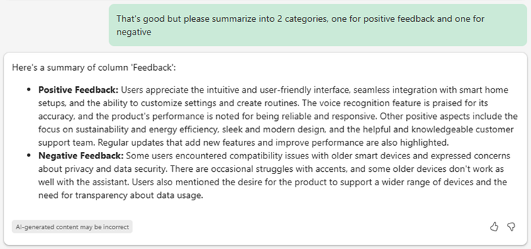 Summarizing survey results with Copilot in Excel | Microsoft Community Hub