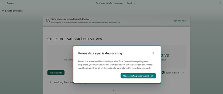 How to update to the new solution for syncing forms responses to Excel | Microsoft Community Hub