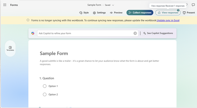 How to update to the new solution for syncing forms responses to Excel | Microsoft Community Hub