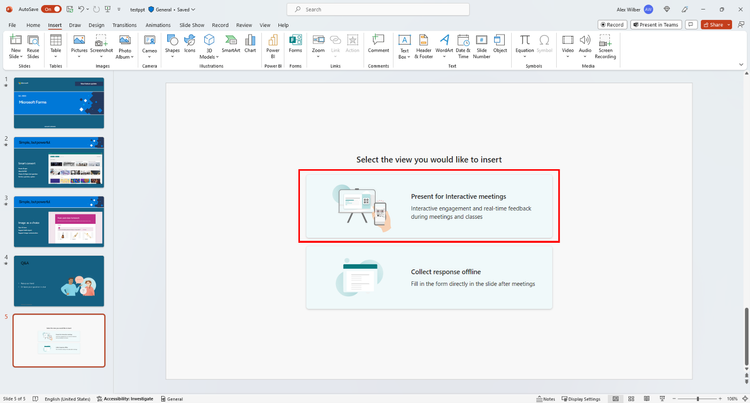 Get live feedback during PowerPoint presentations with Microsoft Forms