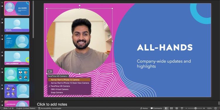 Enhancements to cameo in PowerPoint for Windows and Mac