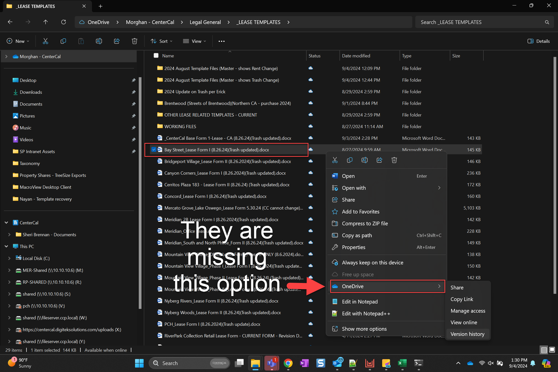 User is missing "OneDrive" option when right-clicking files from a ...