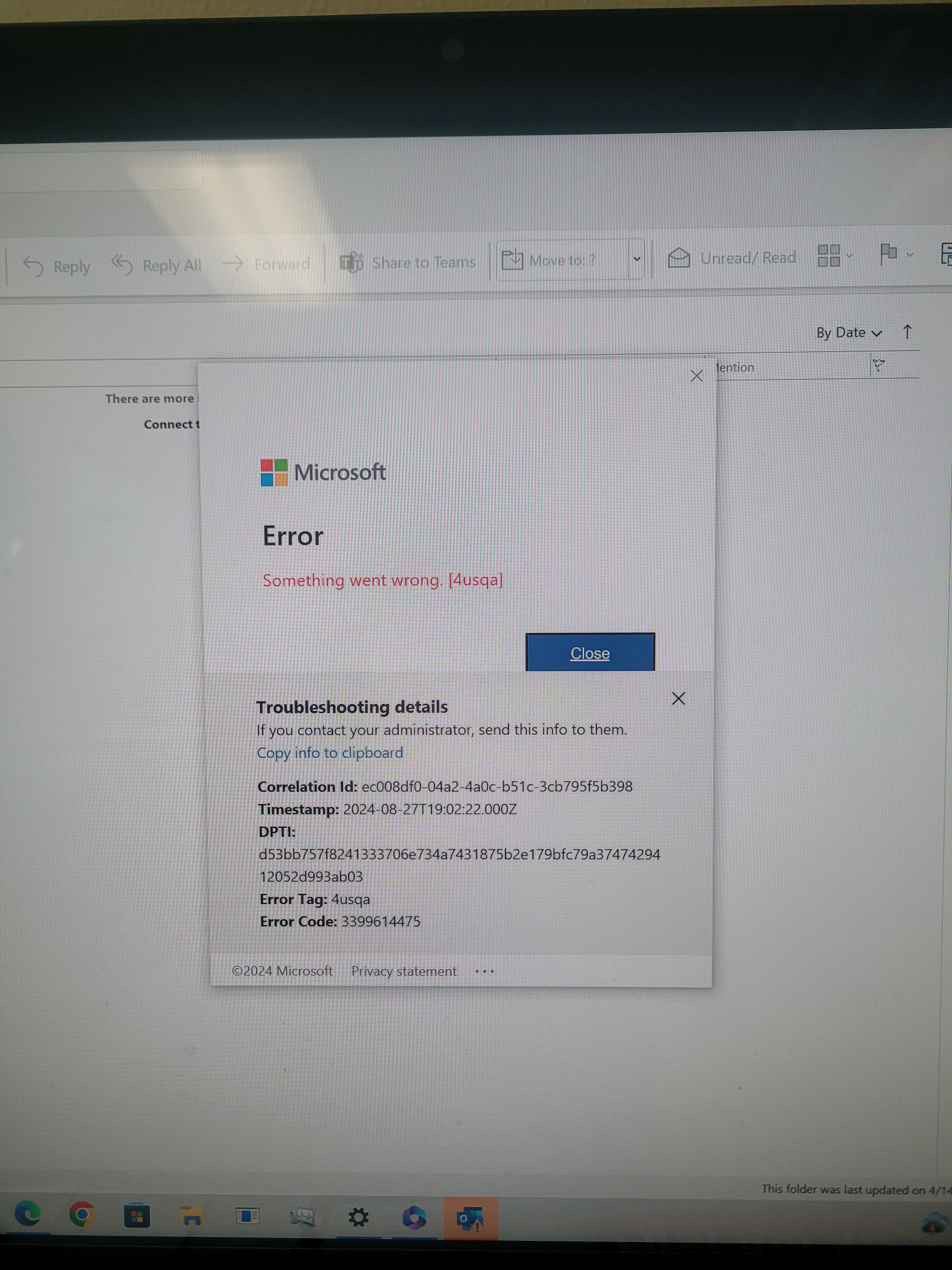 Outlook Error Appears when I open and won't let me login. | Microsoft Community Hub