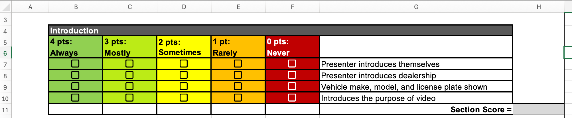 Creating a Rubric with Checkboxes and Auto Calculations | Microsoft ...