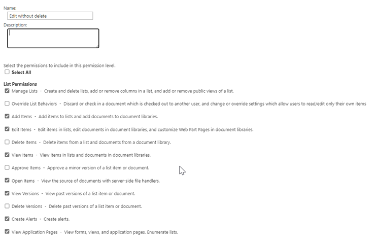 Sharepoint site sharing for members or users with edit but without delete permission doesn't ...