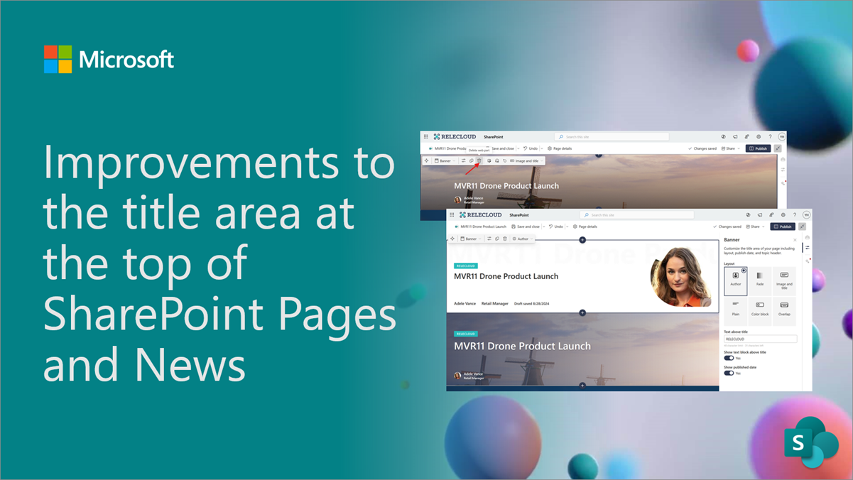 Improvements to the title area at the top of SharePoint Pages and News ...