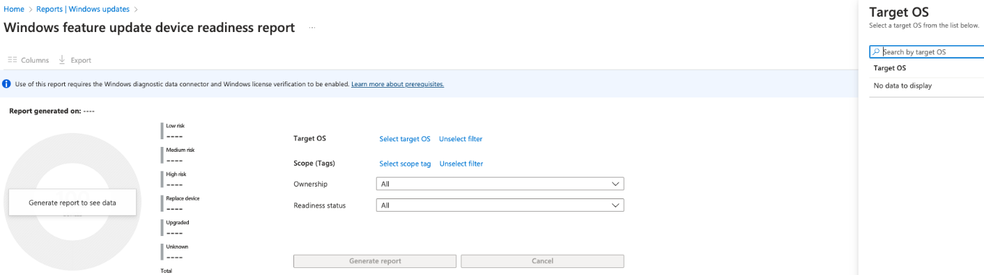 Problem running the Windows Feature Update Device Readiness Intune Report | Microsoft Community Hub