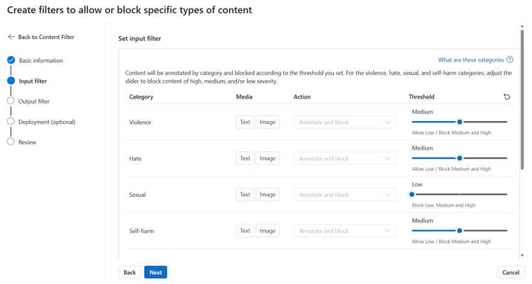 Content filtering with Azure AI Studio
