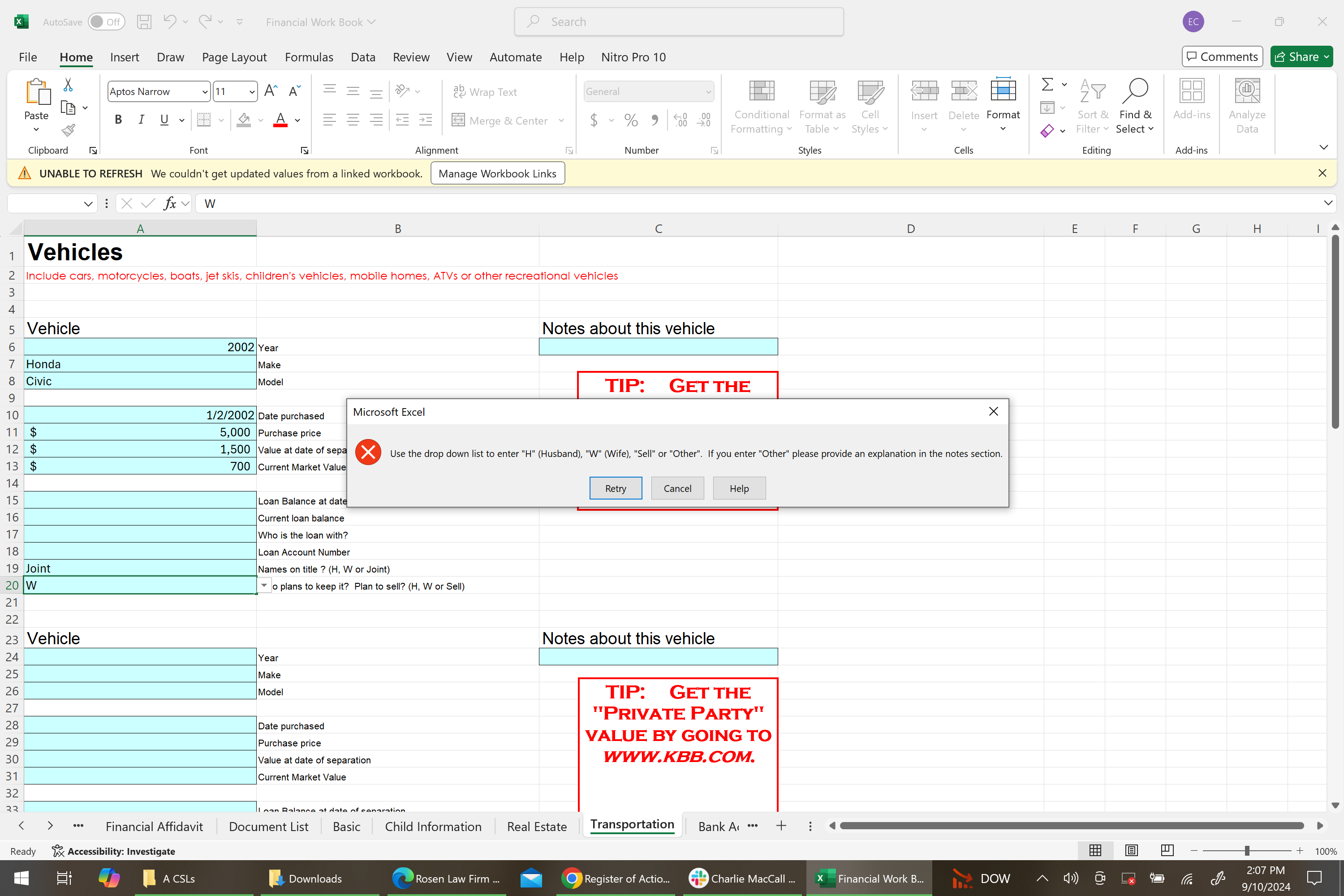 Picklist creating error when Excel file is sent to another device | Microsoft Community Hub