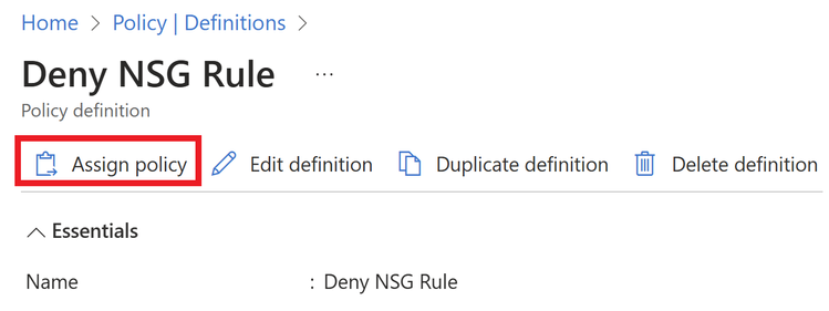 Deny inbound NSG Rule creation via Azure Policy | Microsoft Community Hub