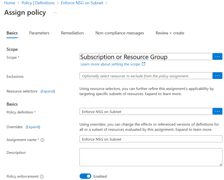 Manage NSG association on Subnets via Azure Policy | Microsoft Community Hub