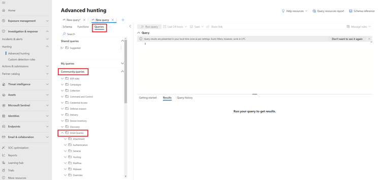 Use community queries for Defender for Office 365