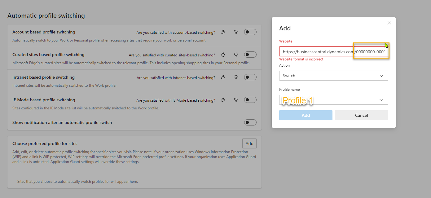 Automatic Profile Switching - more complex url criteria | Microsoft ...
