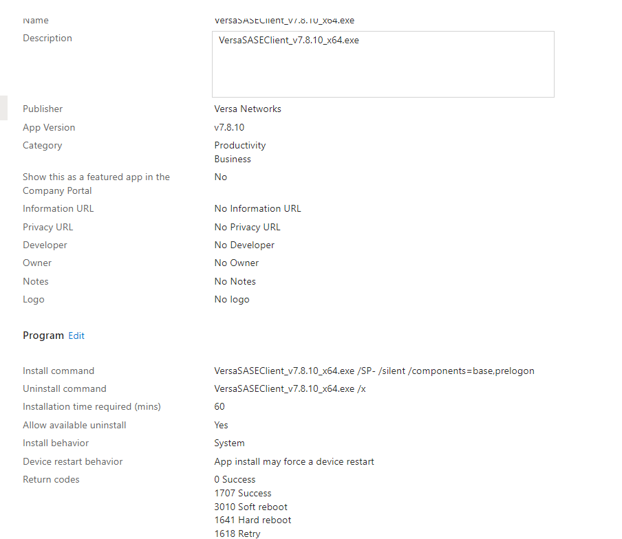 Versa SASE client push | Microsoft Community Hub