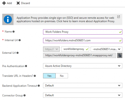 Enable remote access to Work Folders using Azure Active Directory Application Proxy | Microsoft ...
