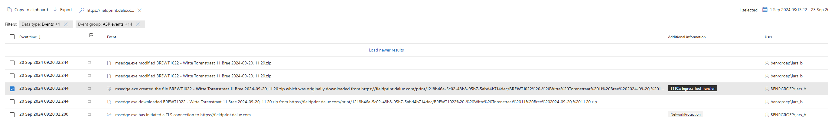 Timeline events - T1105: Ingress Tool Transfer | Microsoft Community Hub