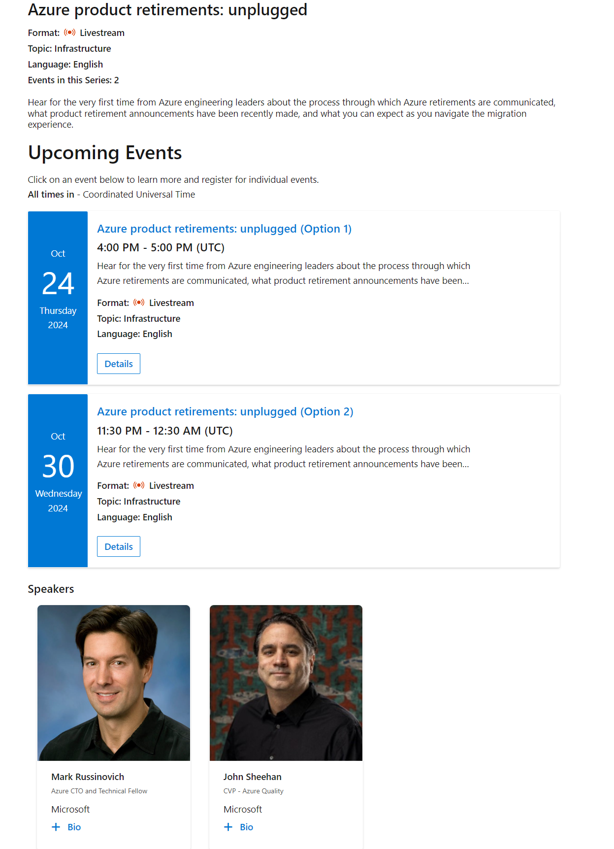 Introducing Azure Product Retirement Livestreams | Microsoft Community Hub