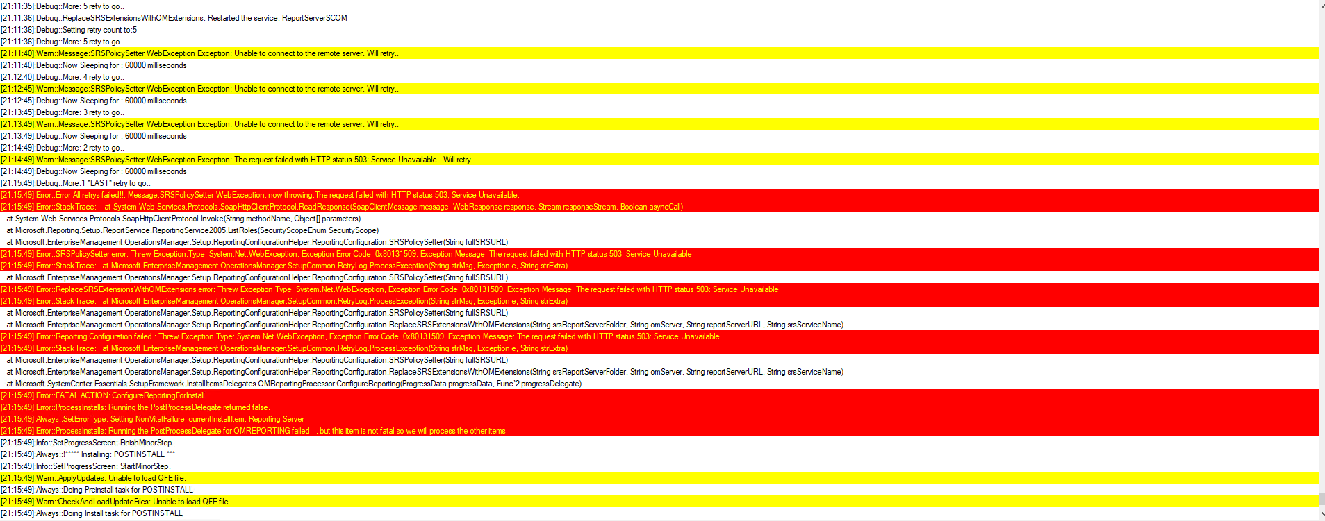 SCOM Reporting installation failure | Microsoft Community Hub