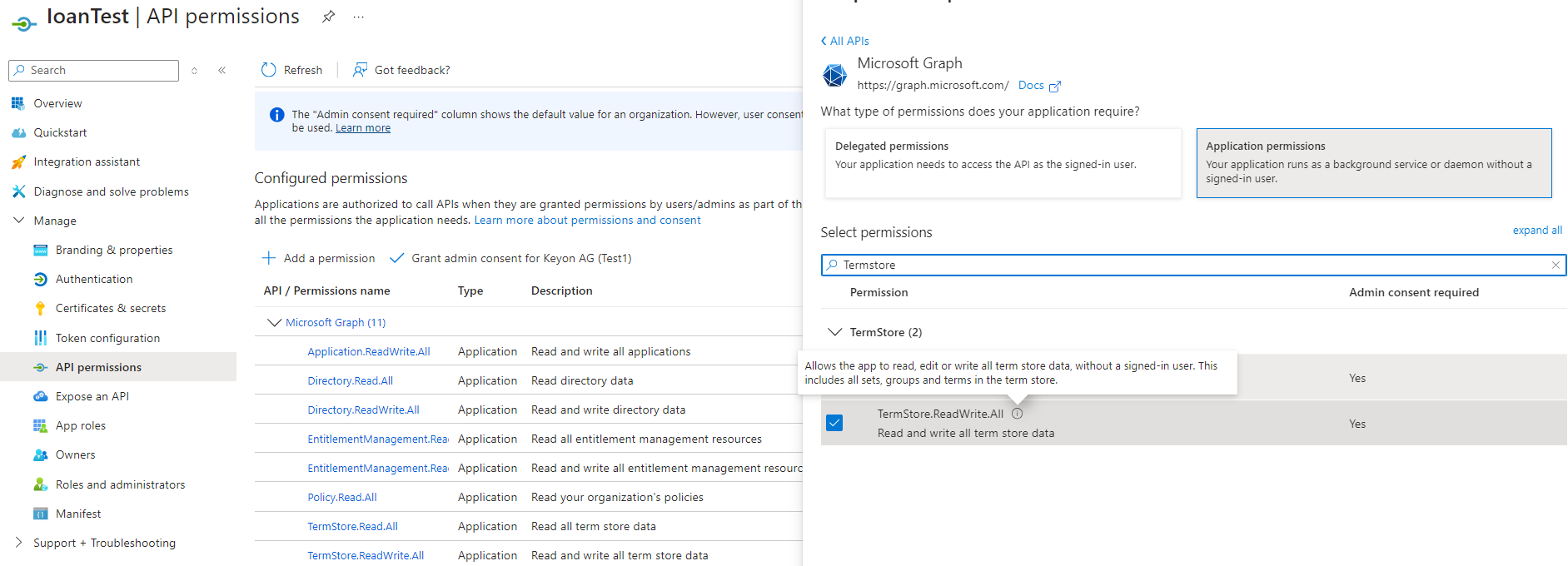 Support Application Permission for SharePoint Online Taxonomy (TermStore.ReadWrite.All ...