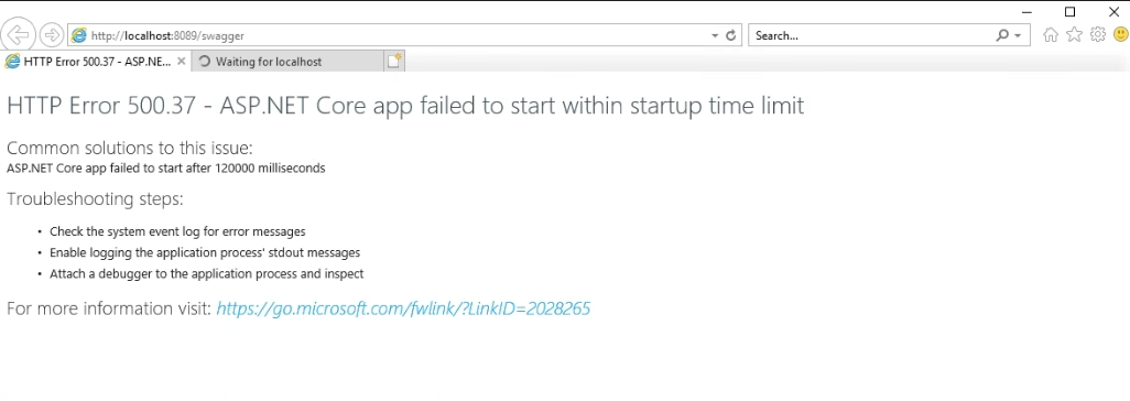 How To Fix Error 50037 Aspnet Core App Failed To Start Within The Startup Time Limit Error