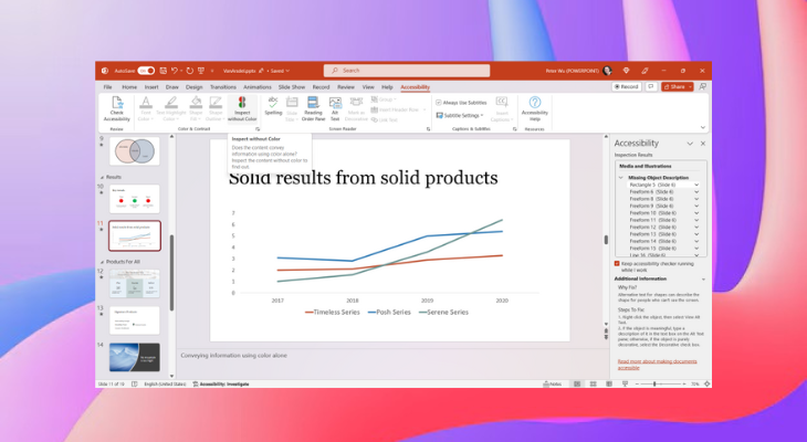 Improved Accessibility ribbon in PowerPoint for Windows and Mac ...
