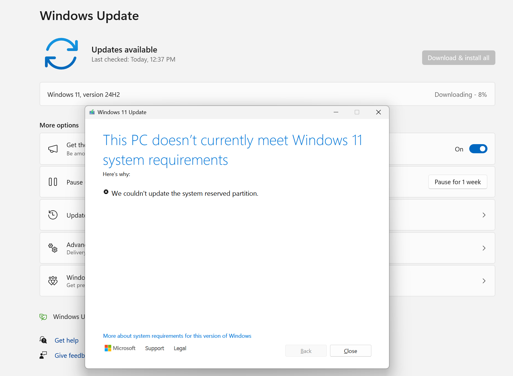 Windows 24H2 update issue | Microsoft Community Hub