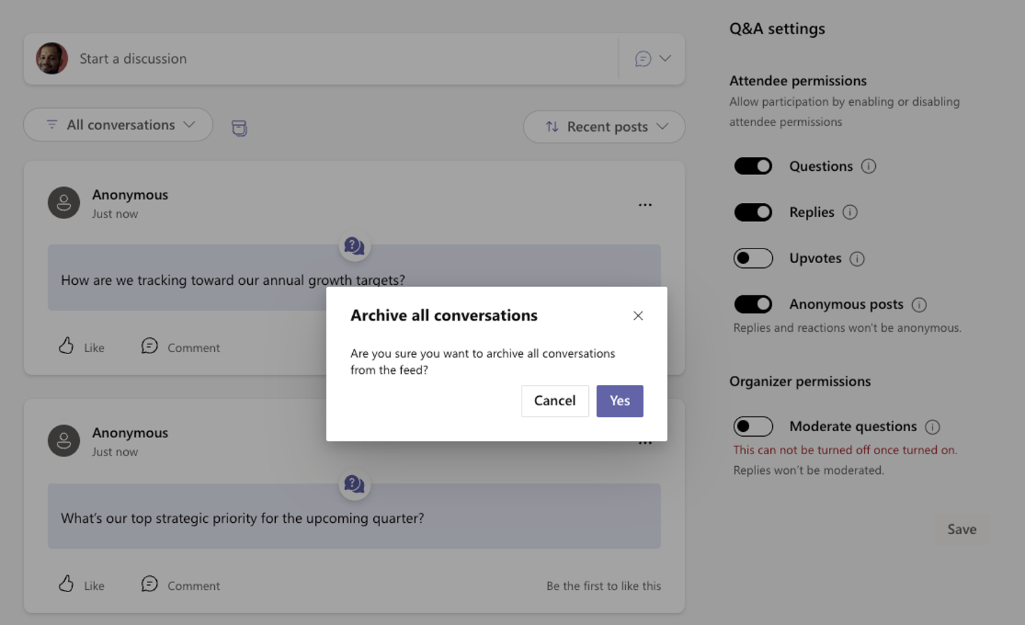 Boost digital event engagement with Voting and Archiving in Teams Q&A | Microsoft Community Hub