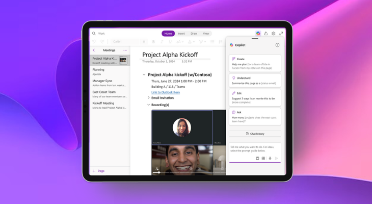 Copilot in OneNote for iPad and Mac