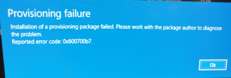 Provisioning package failure in windows 11 23h2 | Microsoft Community Hub