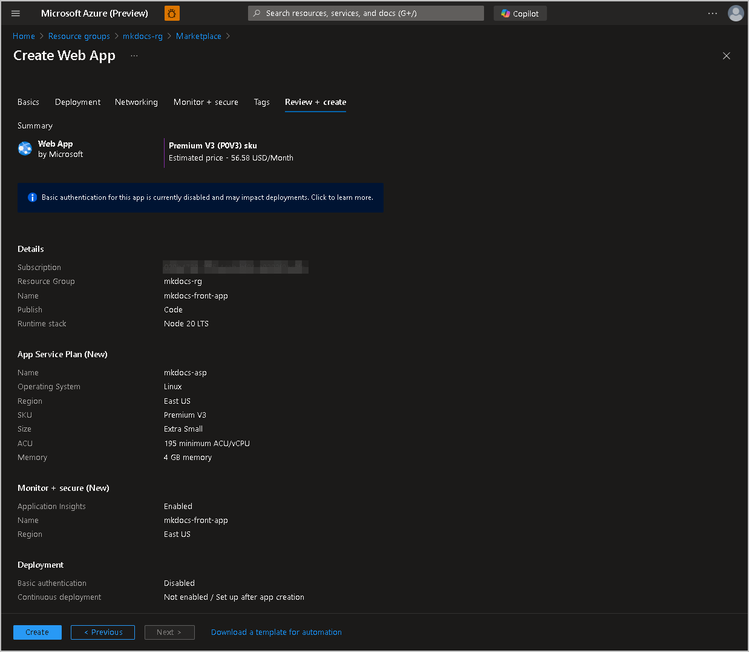 Deploy Mkdocs page on Azure Web App | Microsoft Community Hub