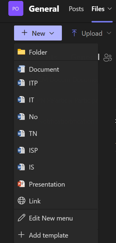 Custom document templates ("New" document button) not showing under sub ...