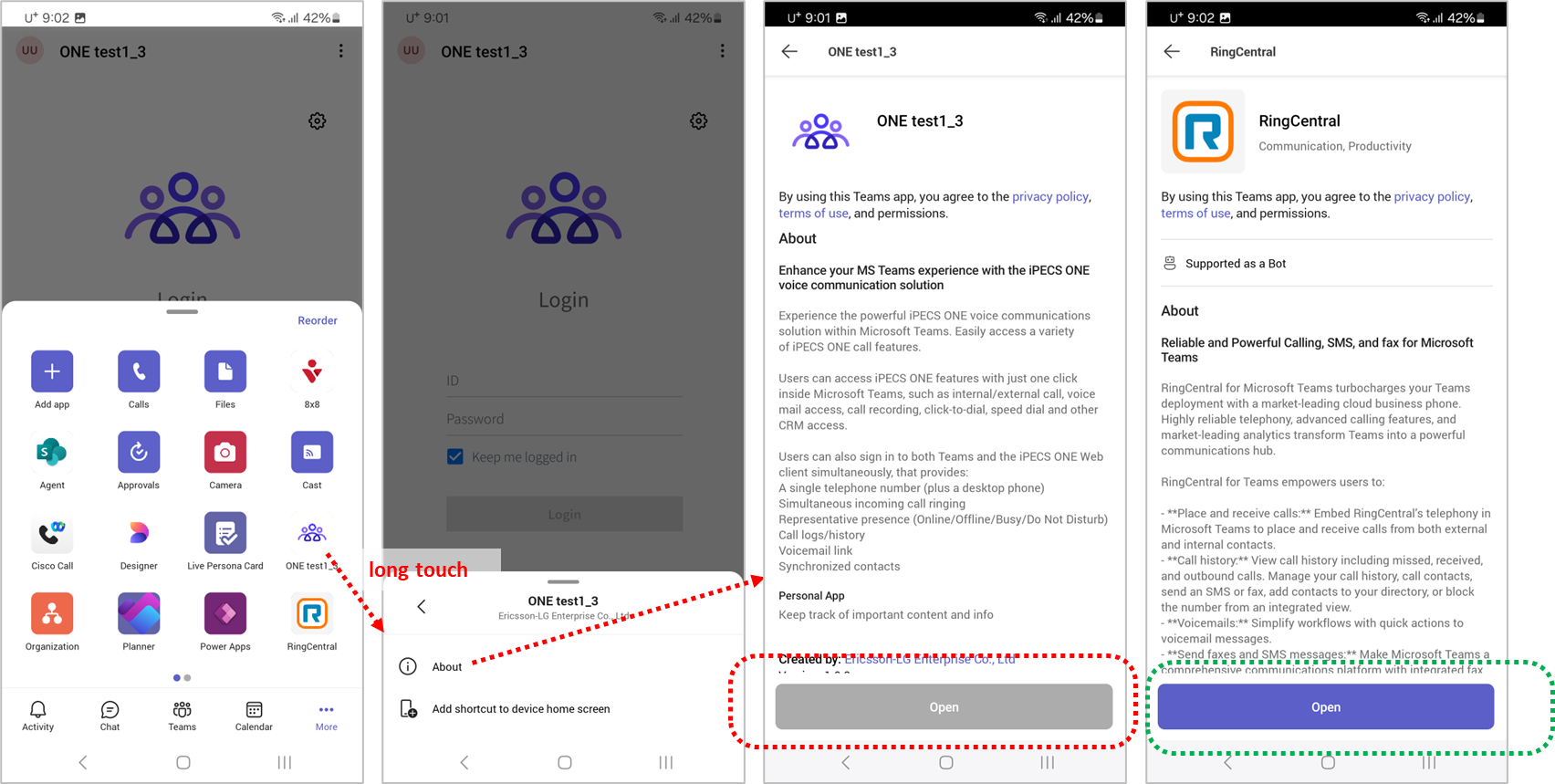 Question about "Open" button on the "About" of Teams Android mobile ...
