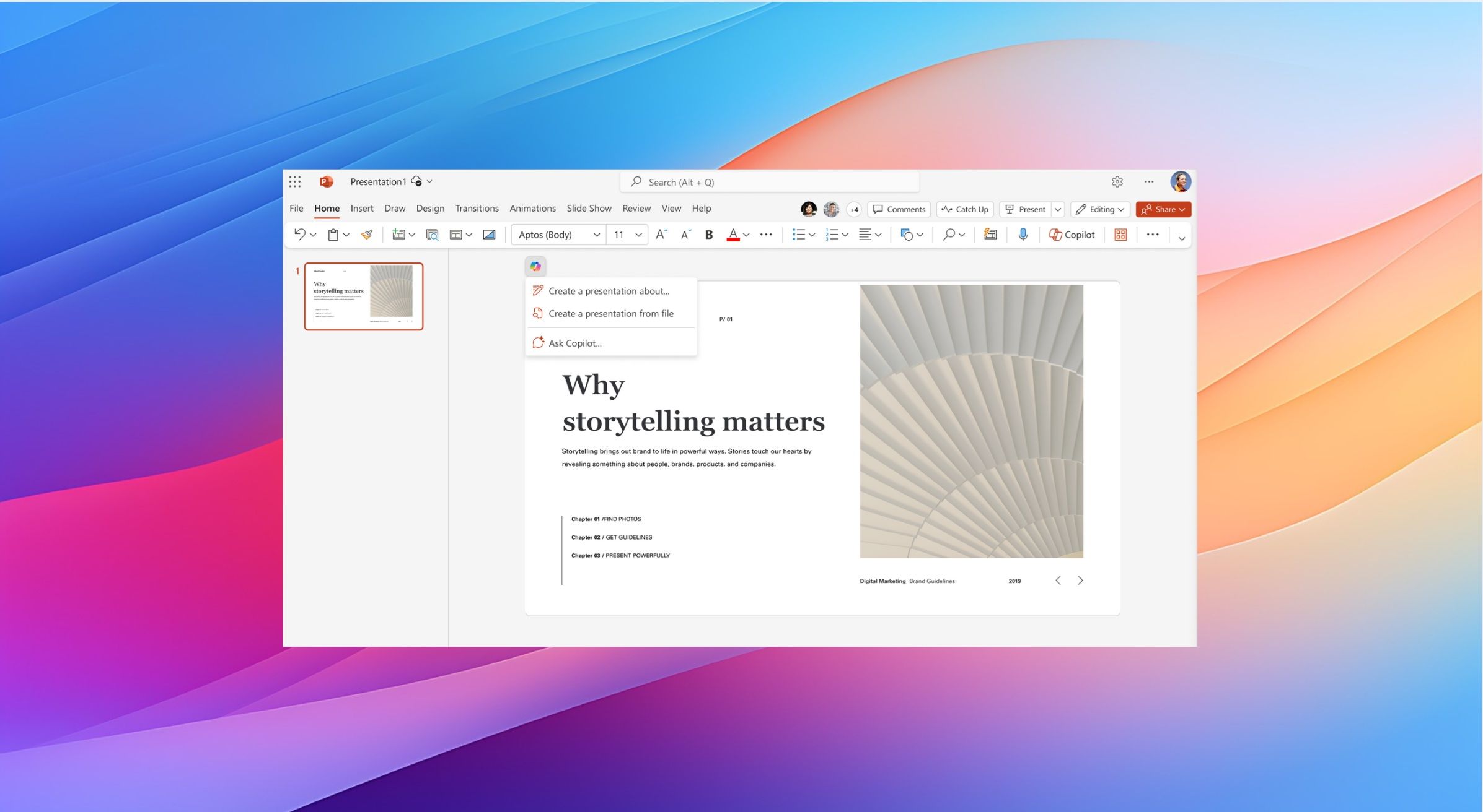 Keep your presentations on brand with Copilot in PowerPoint