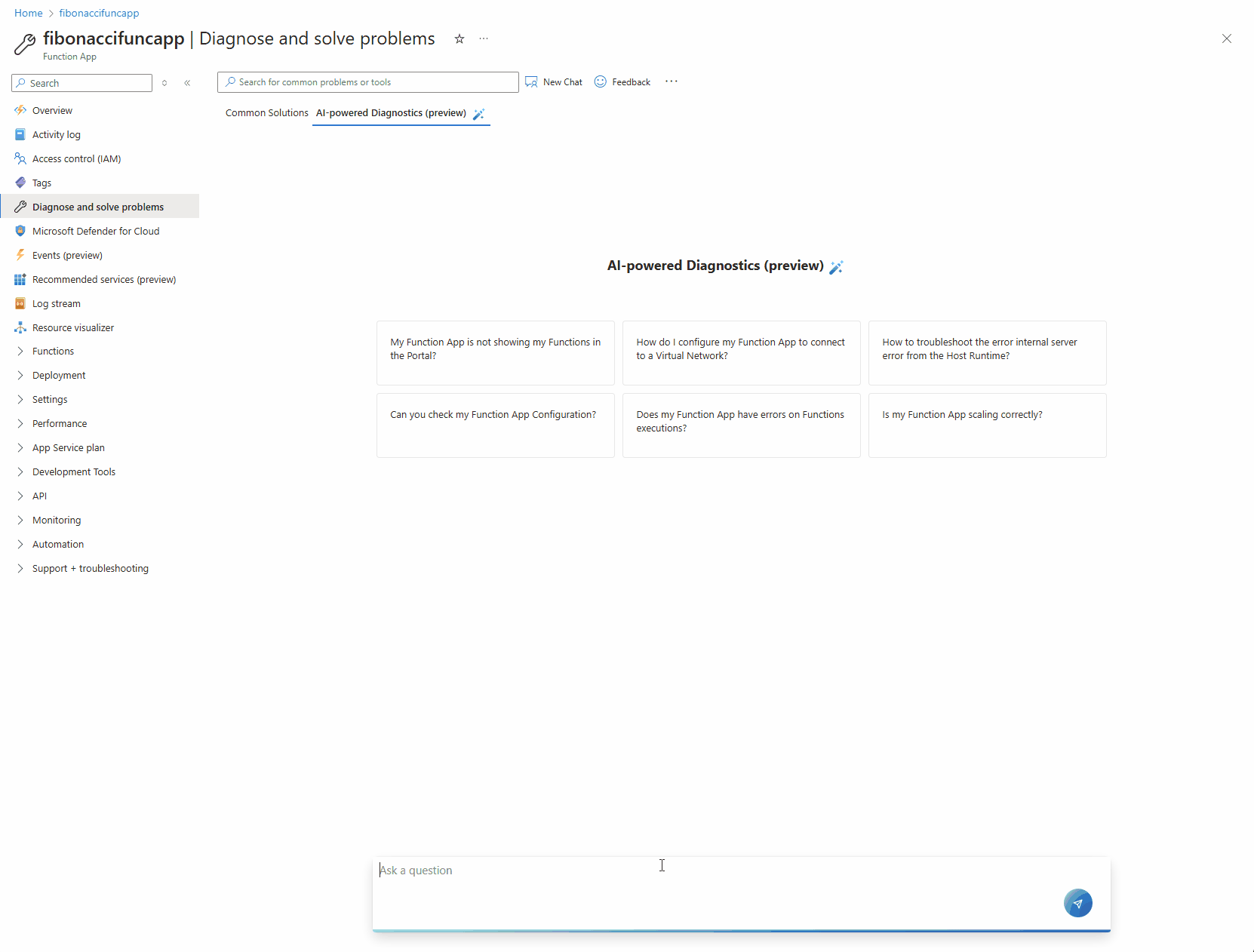Announcing Conversational Diagnostics (Public Preview) for Azure Functions | Microsoft Community Hub