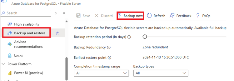 On Demand Backups In Azure Database For Postgresql Flexible Server Public Preview Microsoft
