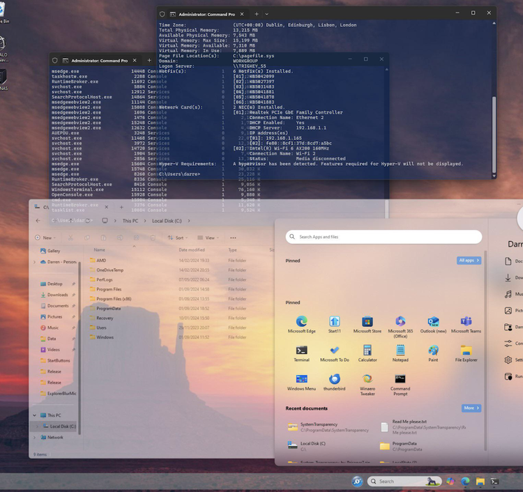 Look for a transparent theme in Windows 11 | Microsoft Community Hub