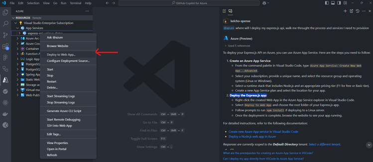 Deploying an Express.js API to Azure Using GitHub Copilot for Azure: A Step-by-Step Guide ...