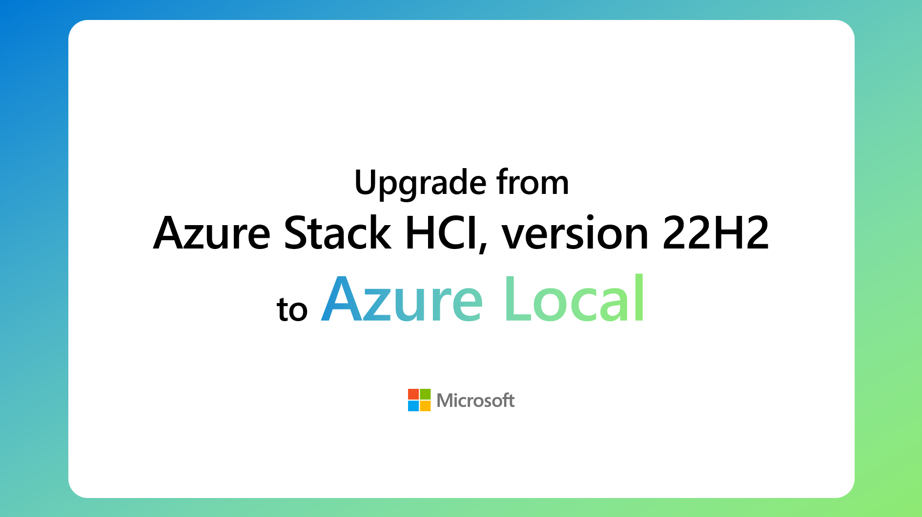 Upgrade from Azure Stack HCI, version 22H2 to Azure Local | Microsoft Community Hub