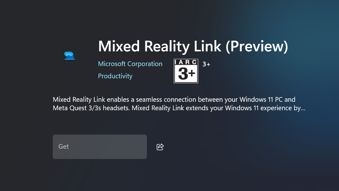 unable to download Mixed Reality Link (Preview) | Microsoft Community Hub