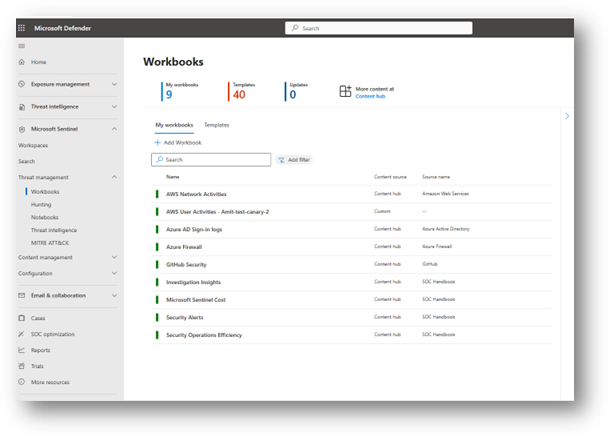 What's New: View Microsoft Sentinel Workbooks Directly from Unified SOC ...