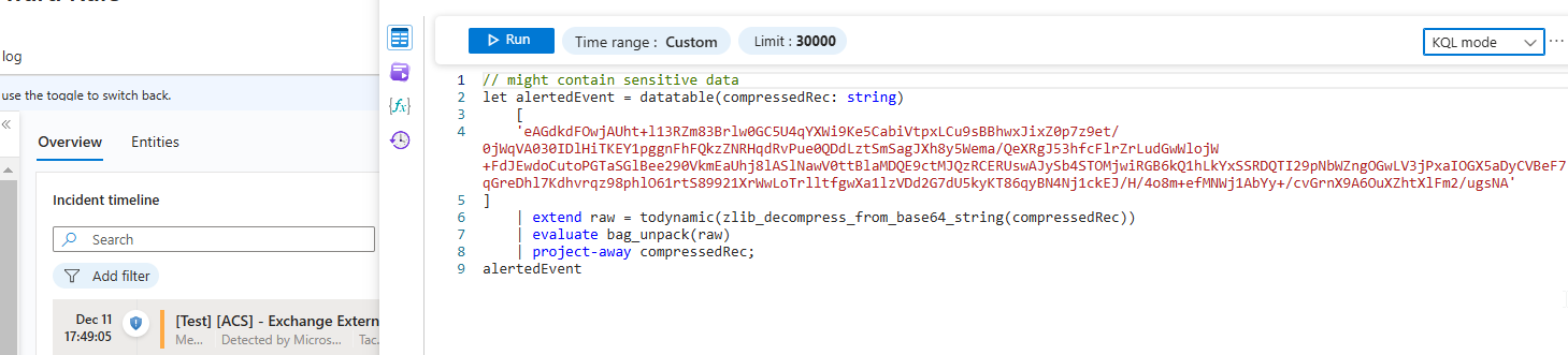 The issue with displaying the original query in the newly created ...