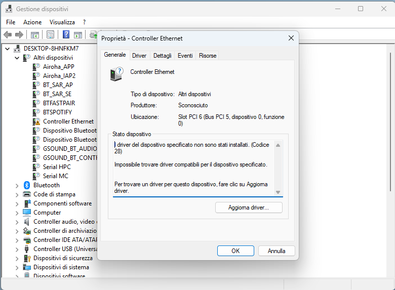 Ethernet controller error code 28 | Microsoft Community Hub