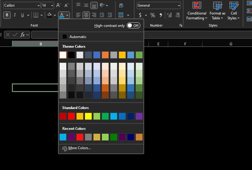 But why is the font color toon so BIG?! | Microsoft Community Hub