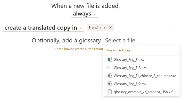 Multiple language support and custom glossary for document translation are now generally ...