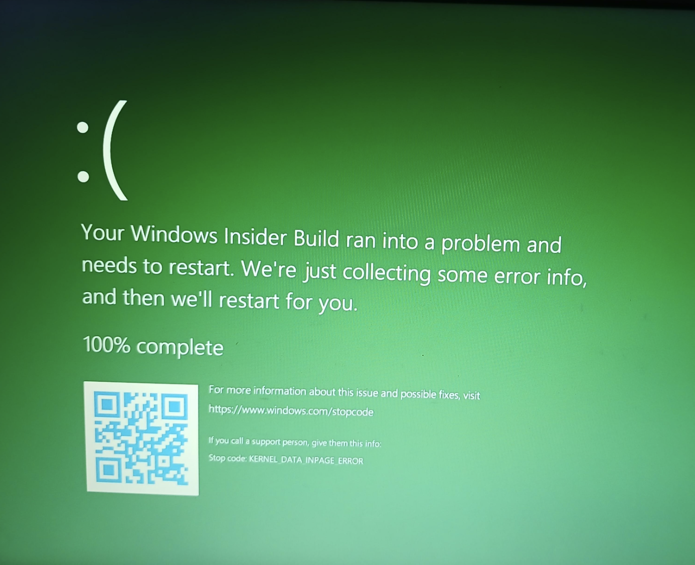 Windows Insider Builder ran into a problem | Microsoft Community Hub