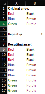 Create array with repeated values from another array | Microsoft Community Hub