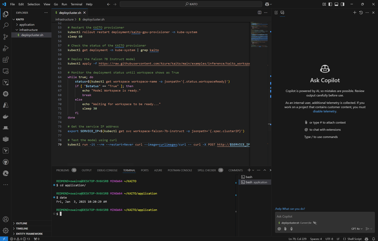 Using Copilot and KAITO to develop AI Applications - AI in a Day