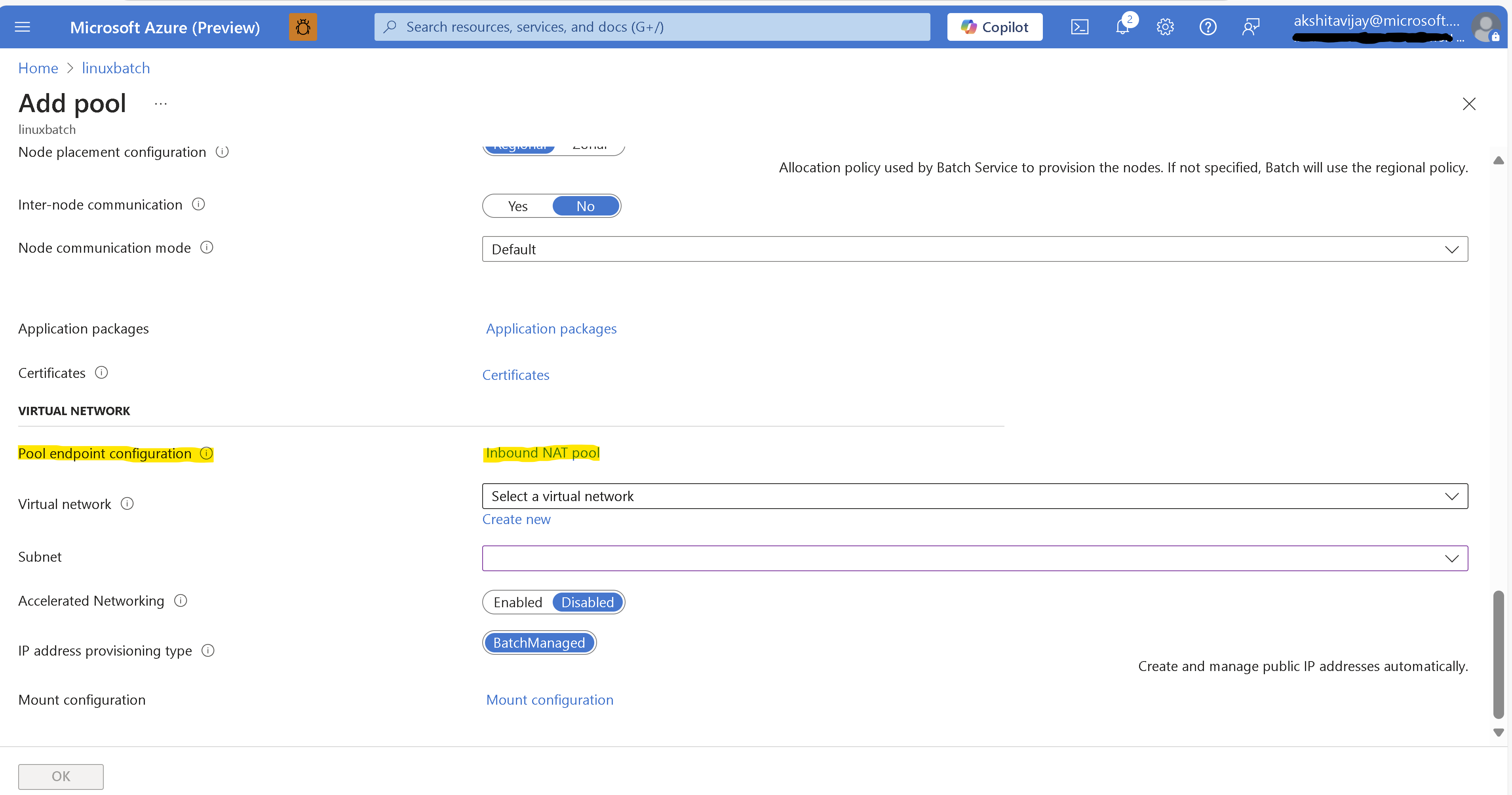 Configure remote access to compute nodes in an Azure Batch pool using Azure Portal | Microsoft ...
