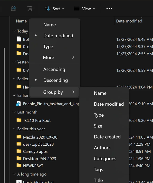Completely get rid of "Group By" anywhere in File Explorer | Microsoft ...