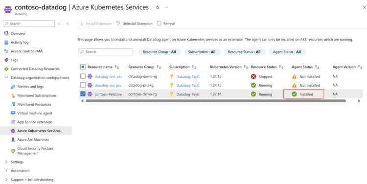 Deploy Datadog Agent to AKS clusters with Datadog Azure Native ISV Service | Microsoft Community Hub